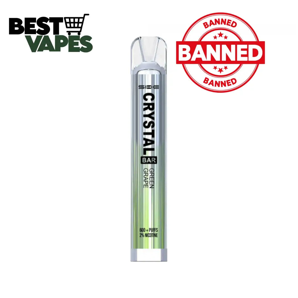 Green Grape Ske Crystal 600 Puffs Disposable Vape — Best Vapes